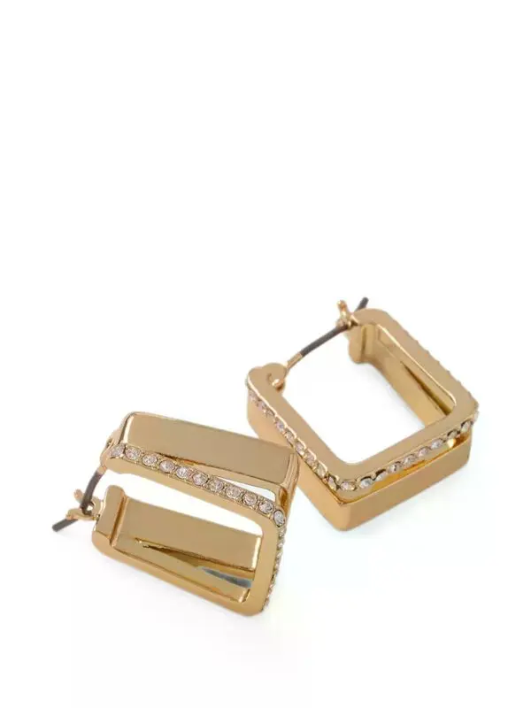 Dkny Crystal-embellished Square Hoop Earrings - Gold