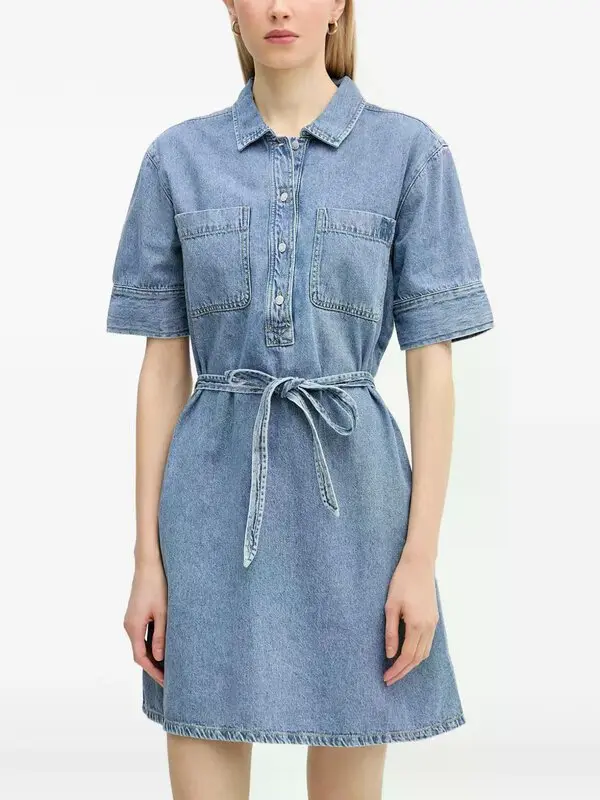 Dkny Belted Denim Mini Dress
