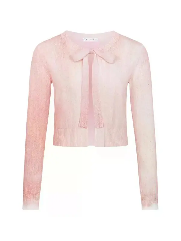 Oscar De La Renta Tie-neck Cropped Cardigan - Pink