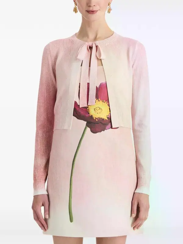 Oscar De La Renta Tie-neck Cropped Cardigan