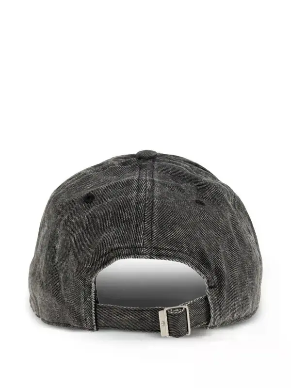 Adidas Washed Denim Baseball Cap With Trefoil Detail - Black