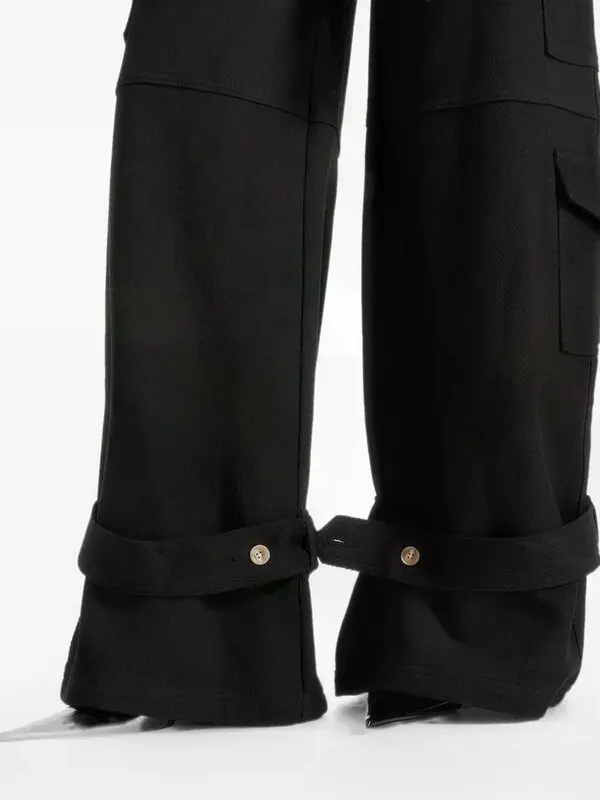 Manière De Voir Belted Wide-leg Cargo Pants With Strap Cuffs