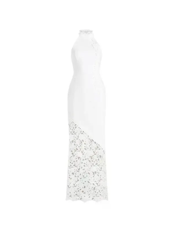 Manière De Voir Maniere De Voir Halterneck Crochet Maxi Dress - White