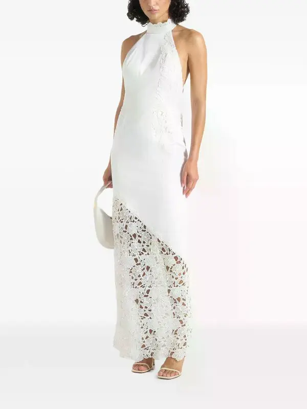 Manière De Voir Maniere De Voir Halterneck Crochet Maxi Dress - White