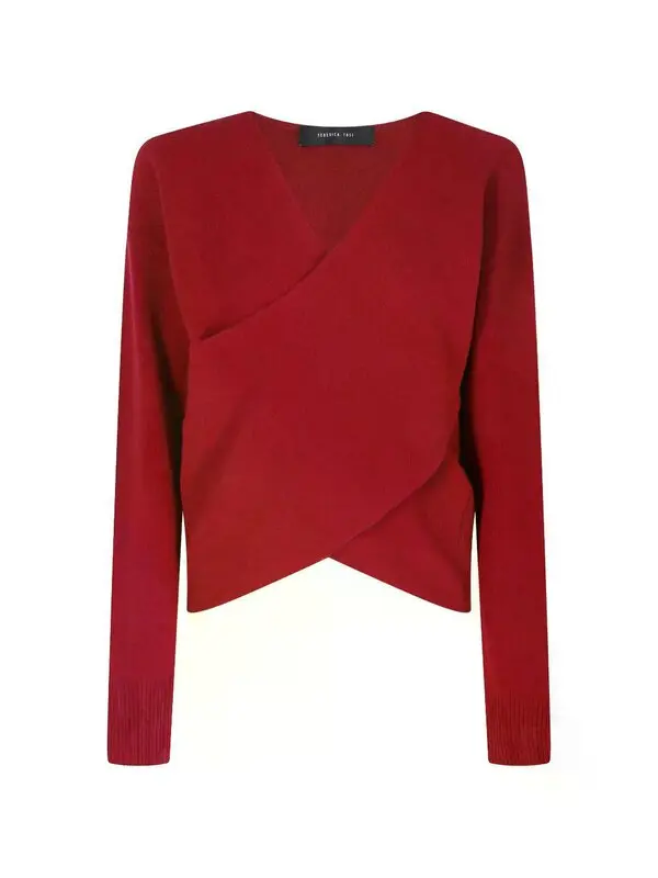 Federica Tosi Wrap-style V-neck Sweater - Red