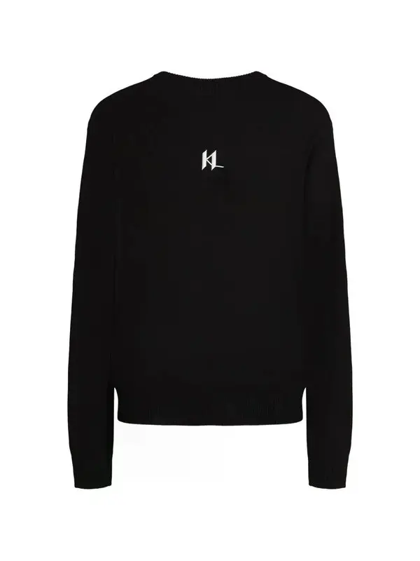 Karl Lagerfeld Logo Embroidered Crew Neck Top