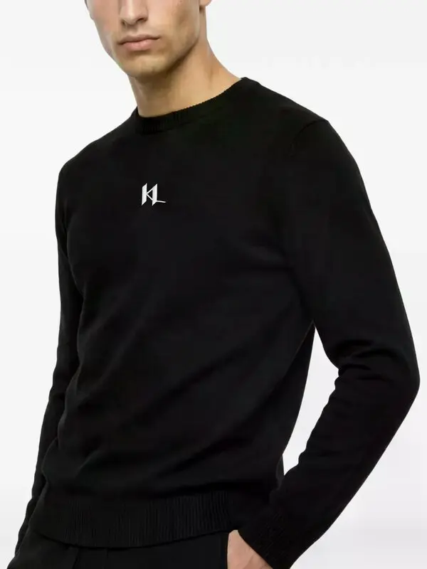 Karl Lagerfeld Logo Embroidered Crew Neck Top
