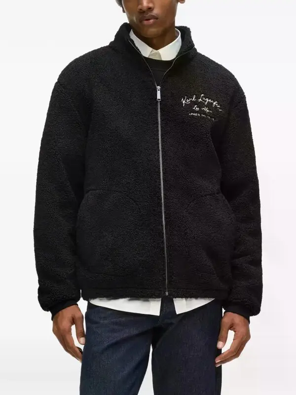 Karl Lagerfeld Embroidered Fleece Jacket