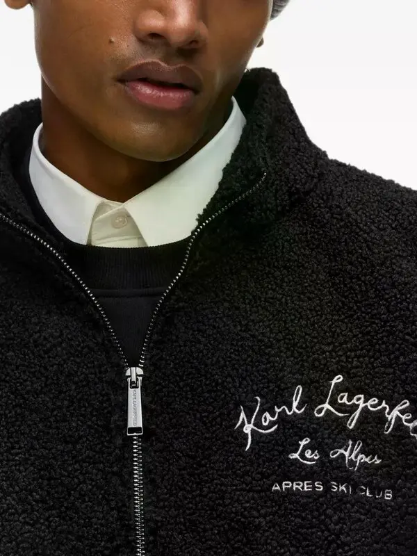 Karl Lagerfeld Embroidered Fleece Jacket
