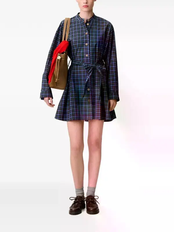 Claudie Pierlot Checked Cotton Shirt Dress