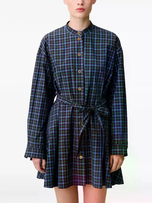 Claudie Pierlot Checked Cotton Shirt Dress