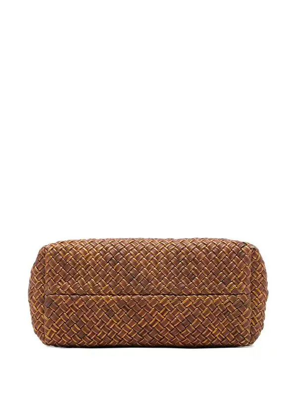 Bottega Veneta 2007-2011 Limited Edition Metallic Lambskin Intreccio Cabat Tote Bag - Brown