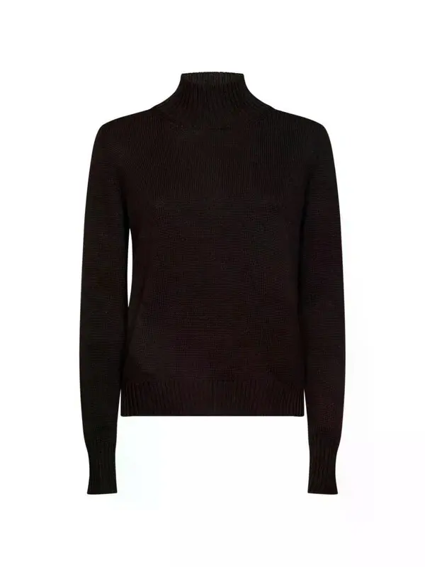 BLANCA VITA Ribbed-knit Mock-neck Sweater