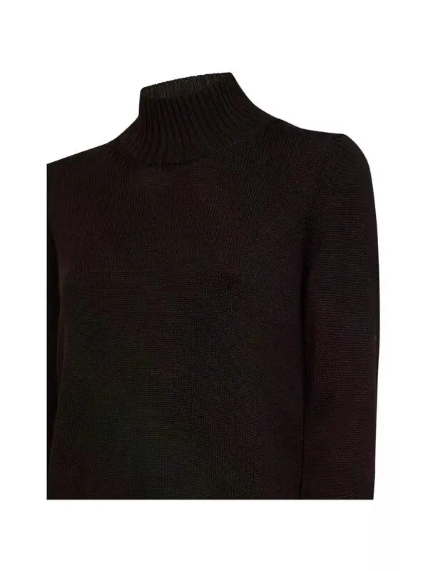 BLANCA VITA Ribbed-knit Mock-neck Sweater