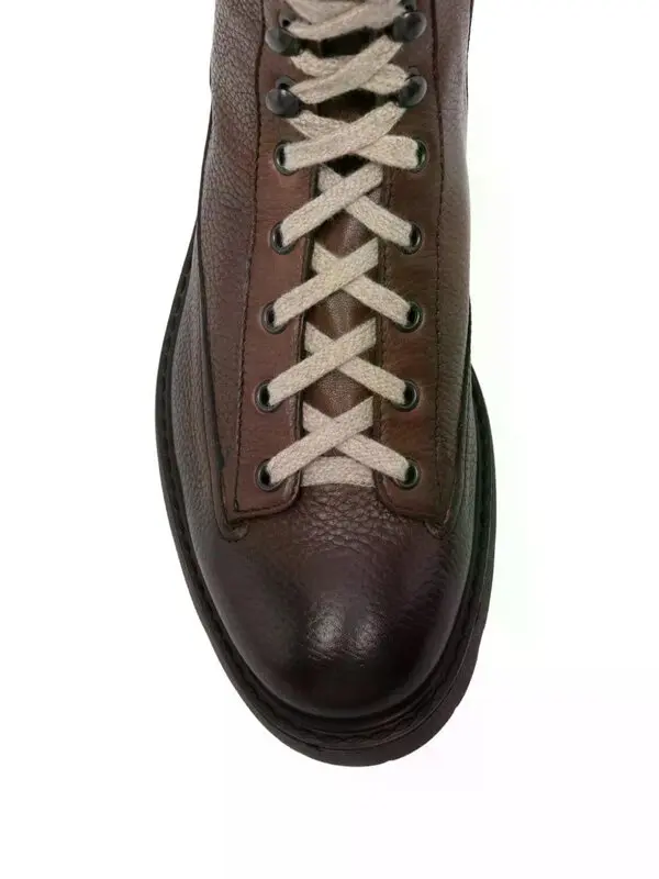 DOUCAL'S Side-zip Lace-up Ankle Boots