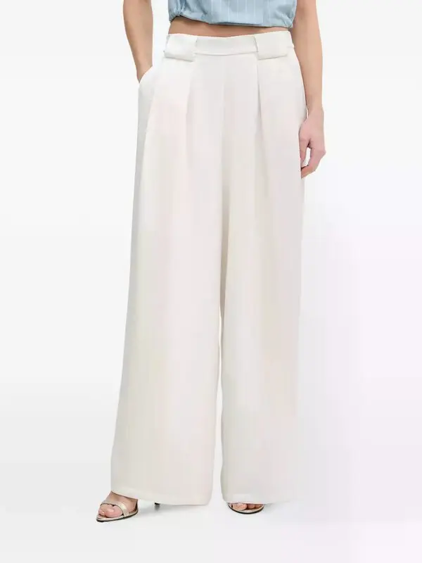 Dkny High-rise Pleated Wide-leg Palazzo Pants