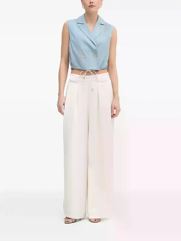 Dkny High-rise Pleated Wide-leg Palazzo Pants