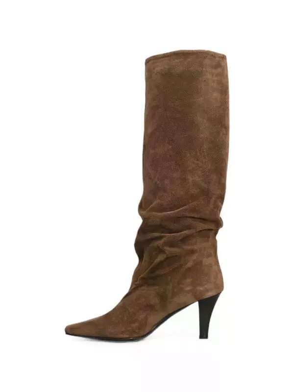 THE SELLER Suede Square-toe Knee-high Boots