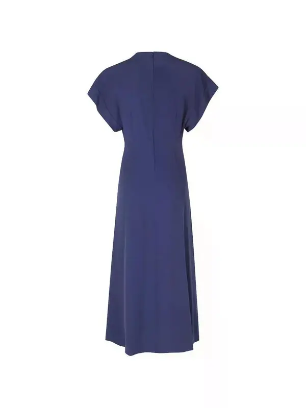 Alberta Ferretti Gathered V-neck Midi Dress