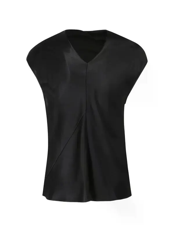 Alberta Ferretti Satin-finish Cowl-neck Top