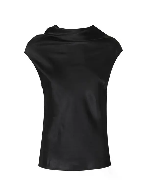 Alberta Ferretti Satin-finish Cowl-neck Top