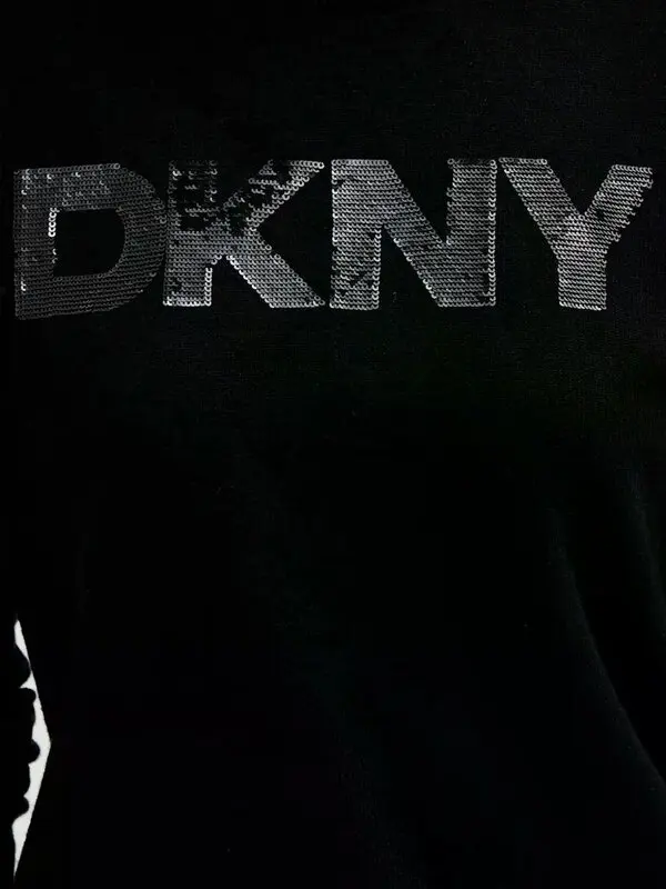 Dkny Sequin Logo Crew Neck Sweater