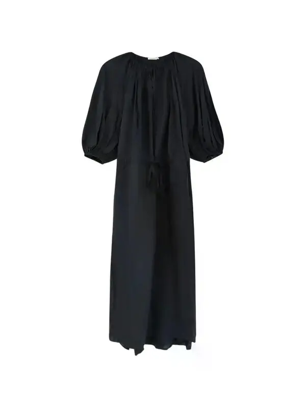 LAMRONS Drawstring-waist Puff-sleeve Dress