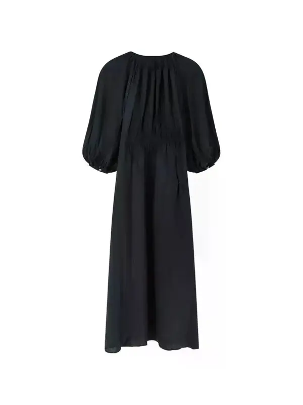 LAMRONS Drawstring-waist Puff-sleeve Dress