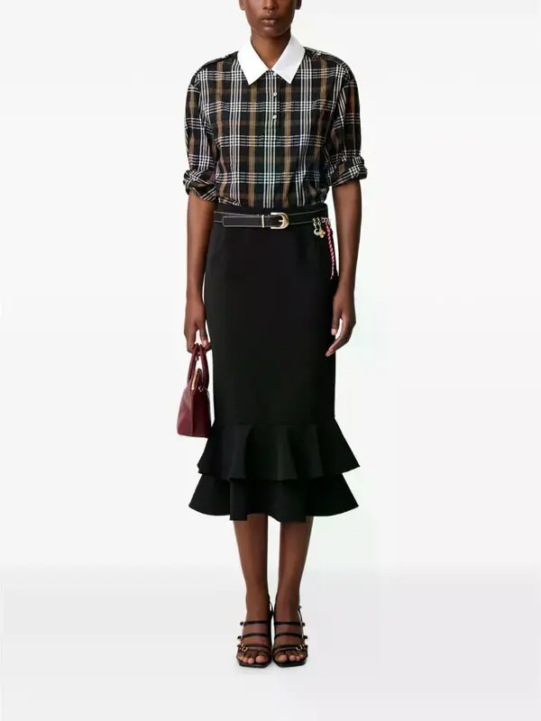 Claudie Pierlot Flared Ruffled Midi Skirt