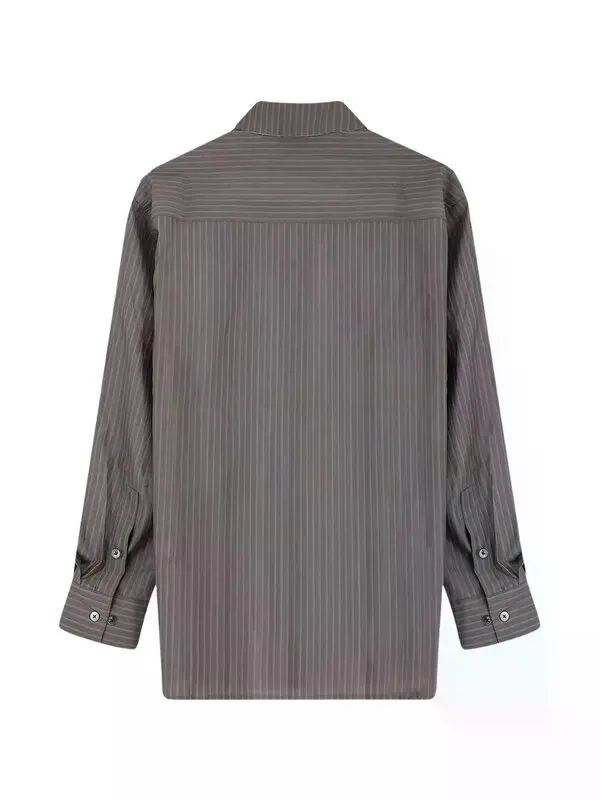 TONYWACK Striped Raw-edge Oversized Shirt