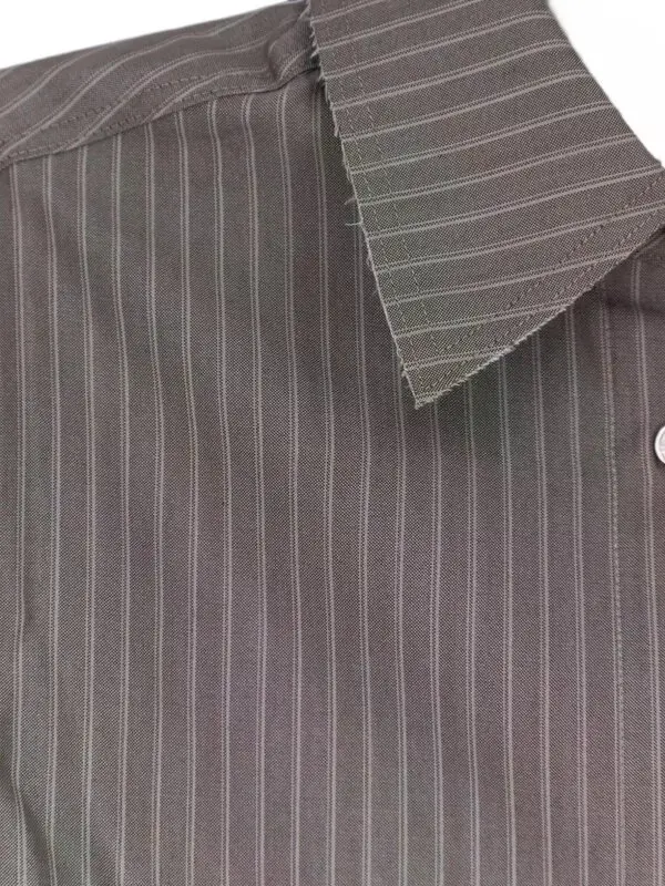 TONYWACK Striped Raw-edge Oversized Shirt