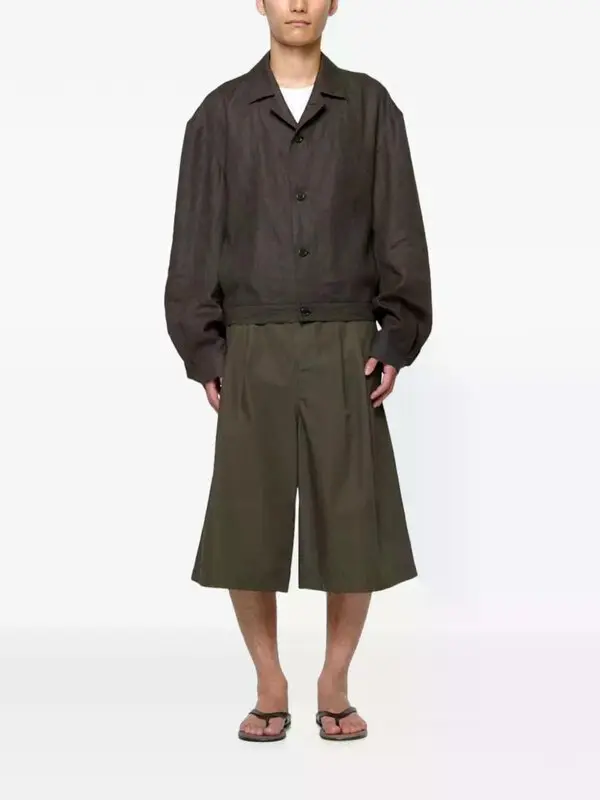 AMOMENTO Two-tuck Wide-leg Shorts