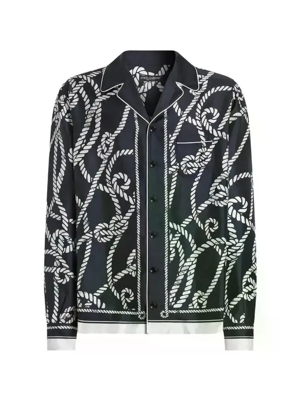 Dolce & Gabbana Marina-print Silk Twill Shirt