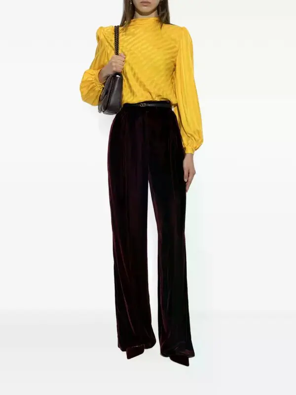 Valentino Garavani Vlogo Striped Jacquard Top