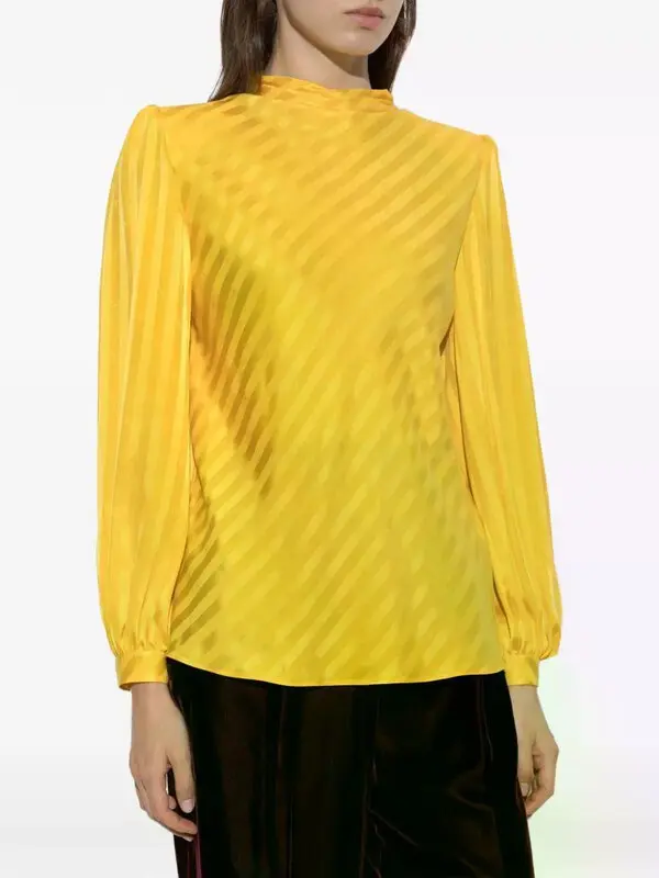 Valentino Garavani Vlogo Striped Jacquard Top