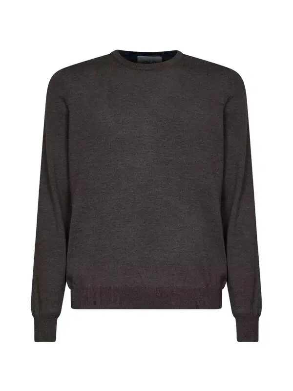 D4.0 Virgin Wool Plain-stitch Crew-neck Sweater