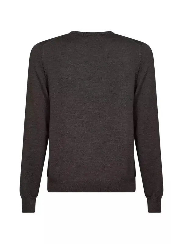 D4.0 Virgin Wool Plain-stitch Crew-neck Sweater
