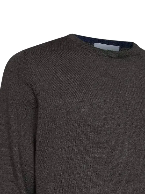 D4.0 Virgin Wool Plain-stitch Crew-neck Sweater