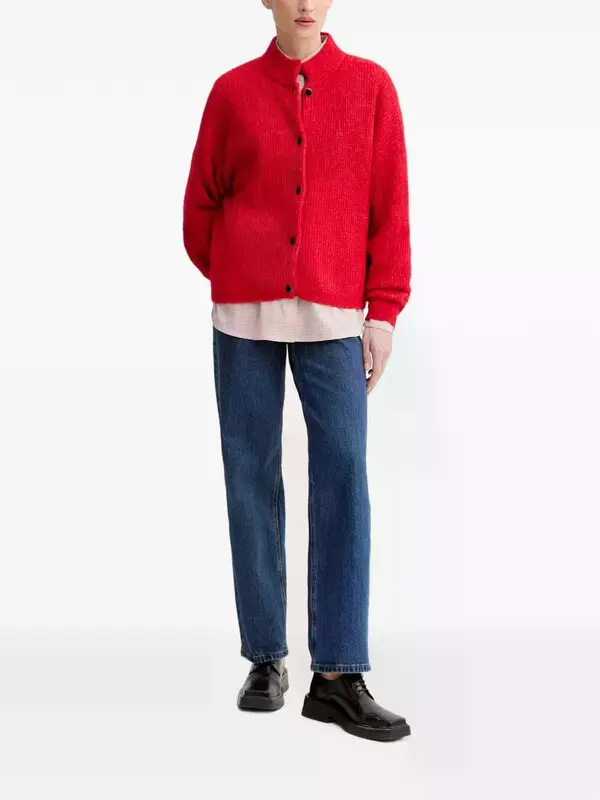 GESTUZ Relaxed Fit Ribbed Knit Cardigan