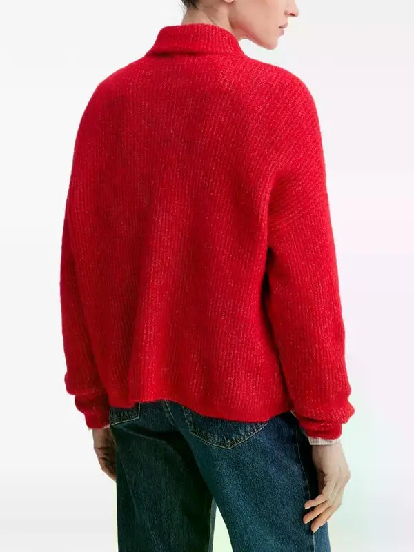 GESTUZ Relaxed Fit Ribbed Knit Cardigan