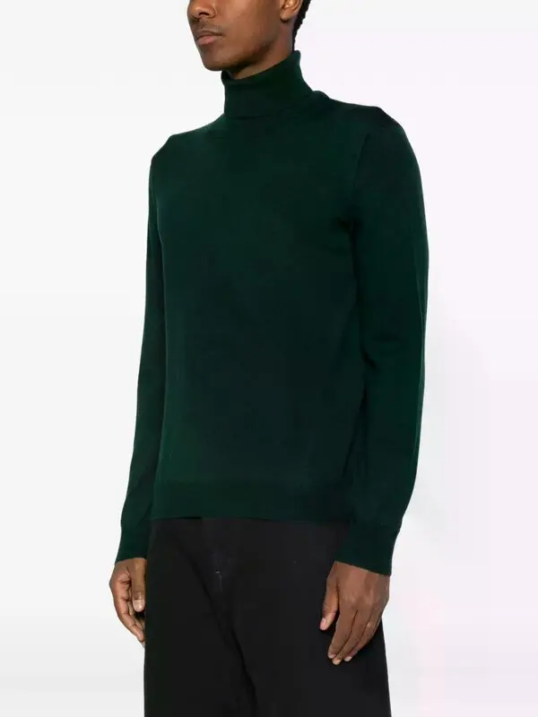 Tagliatore Long-sleeve Ribbed Turtleneck Sweater - Green
