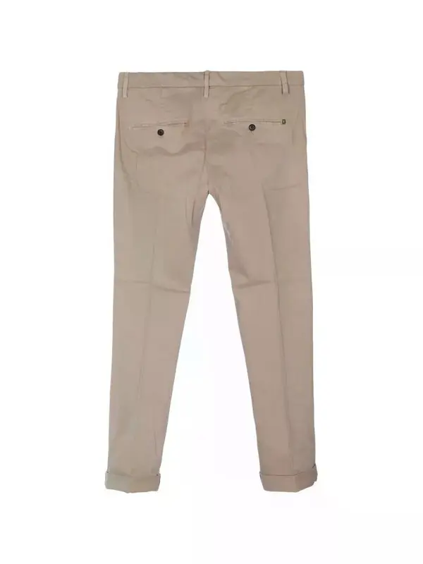 DONDUP Pressed Crease Turn-up Tapered Trousers - Neutrals