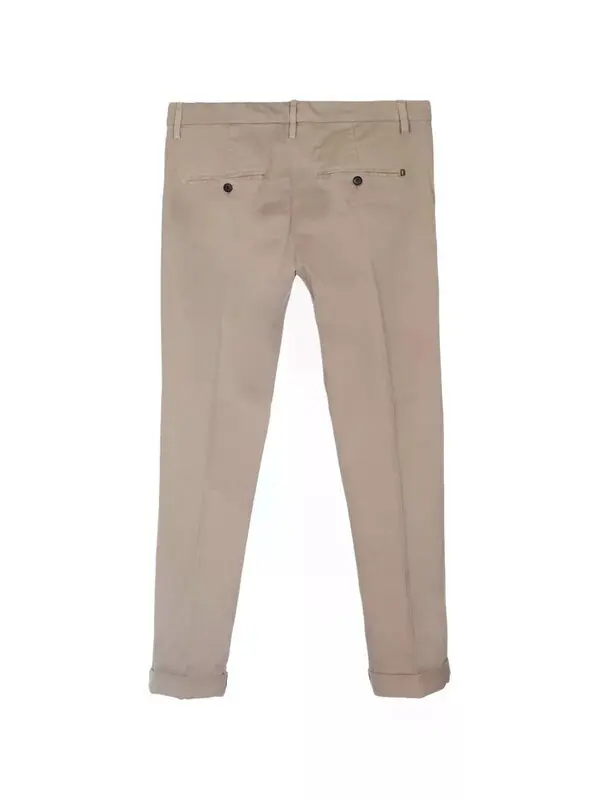 DONDUP Pressed Crease Turn-up Tapered Trousers - Neutrals