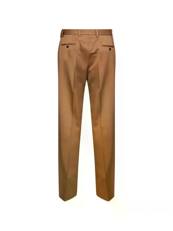 LARDINI Belted Pressed-crease Tailored Trousers