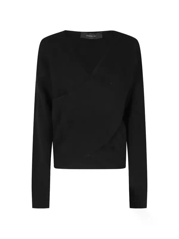 Federica Tosi Wrap-style V-neck Sweater - Black