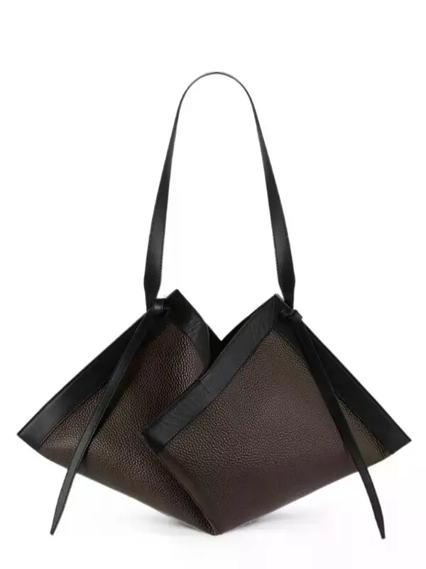 Yuzefi Wonton Pebble-grain Leather Shoulder Bag - Brown