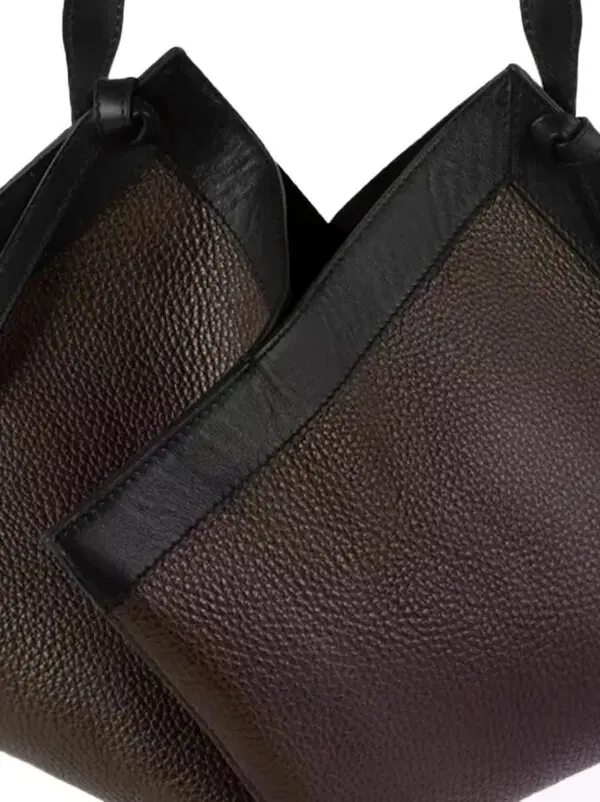 Yuzefi Wonton Pebble-grain Leather Shoulder Bag - Brown