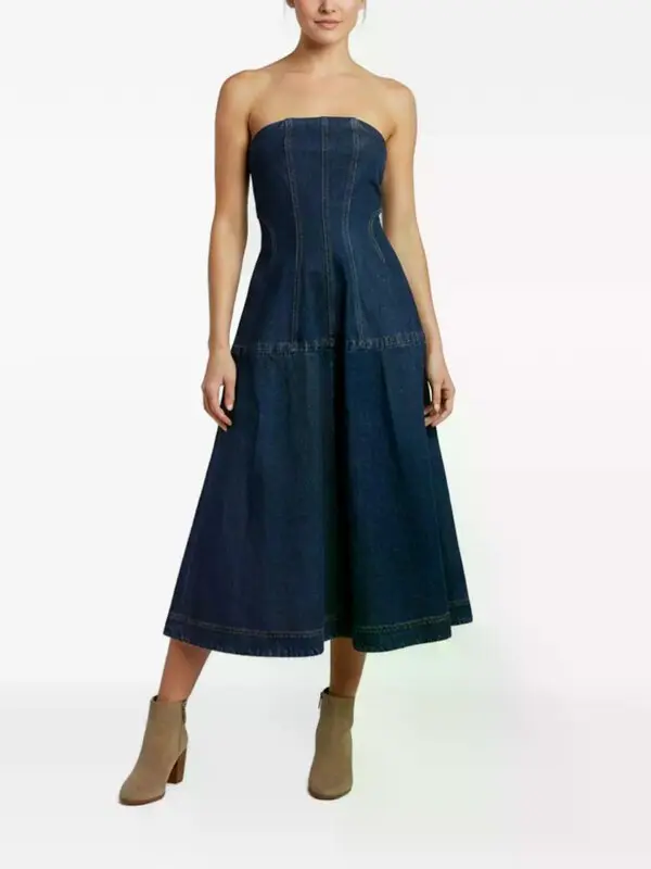 Magda Butrym Strapless Flared Midi Dress