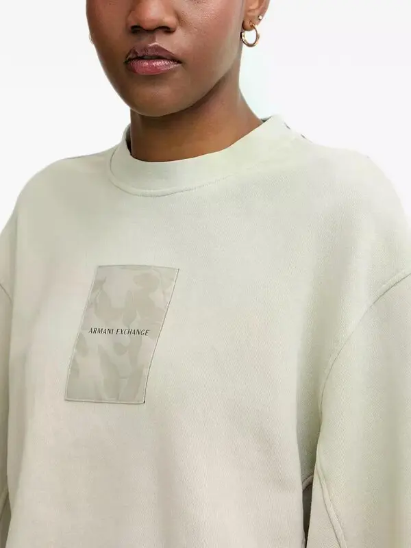 Armani Exchange Crew Neck Sweatshirt With Logo Patch