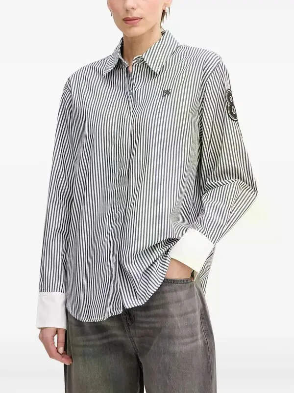 Dkny Vertical Stripe Logo Print Shirt